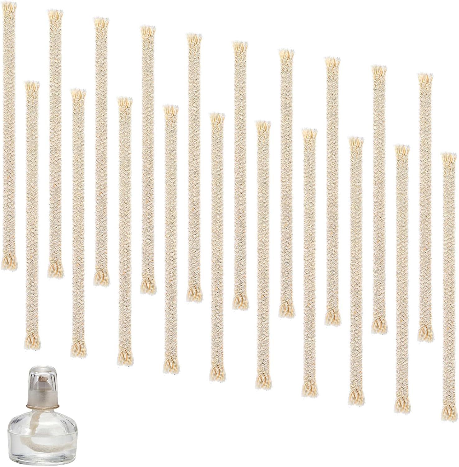 Amazon.com: BOHUIZ 20 Pcs 1/4" Round Oil Lamp Wicks, Cotton Wicks for Oil Lamps Handmade Braided ...