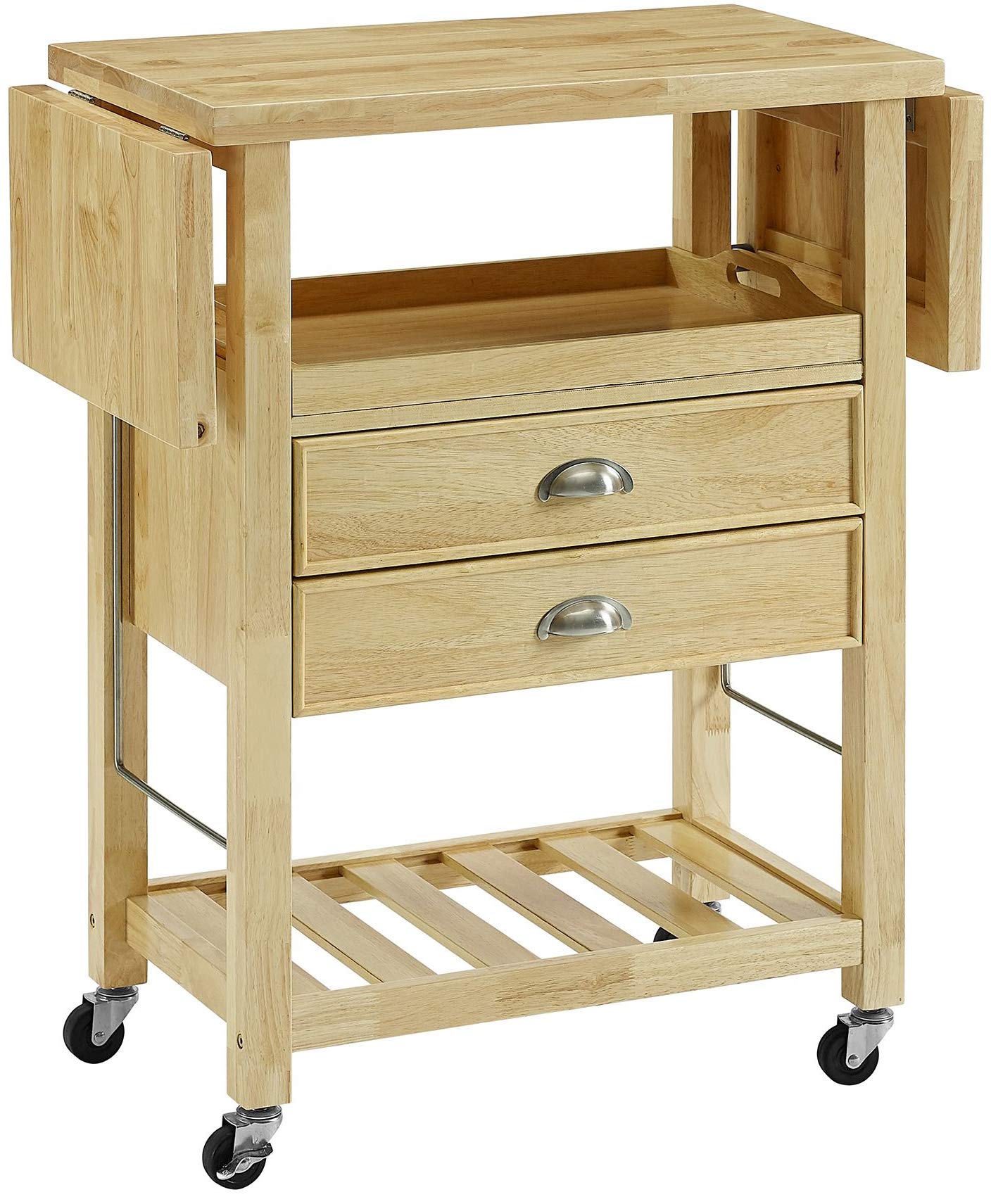 Amazon.com: Crosley Furniture Bristol Drop Leaf Rolling Kitchen Cart ...