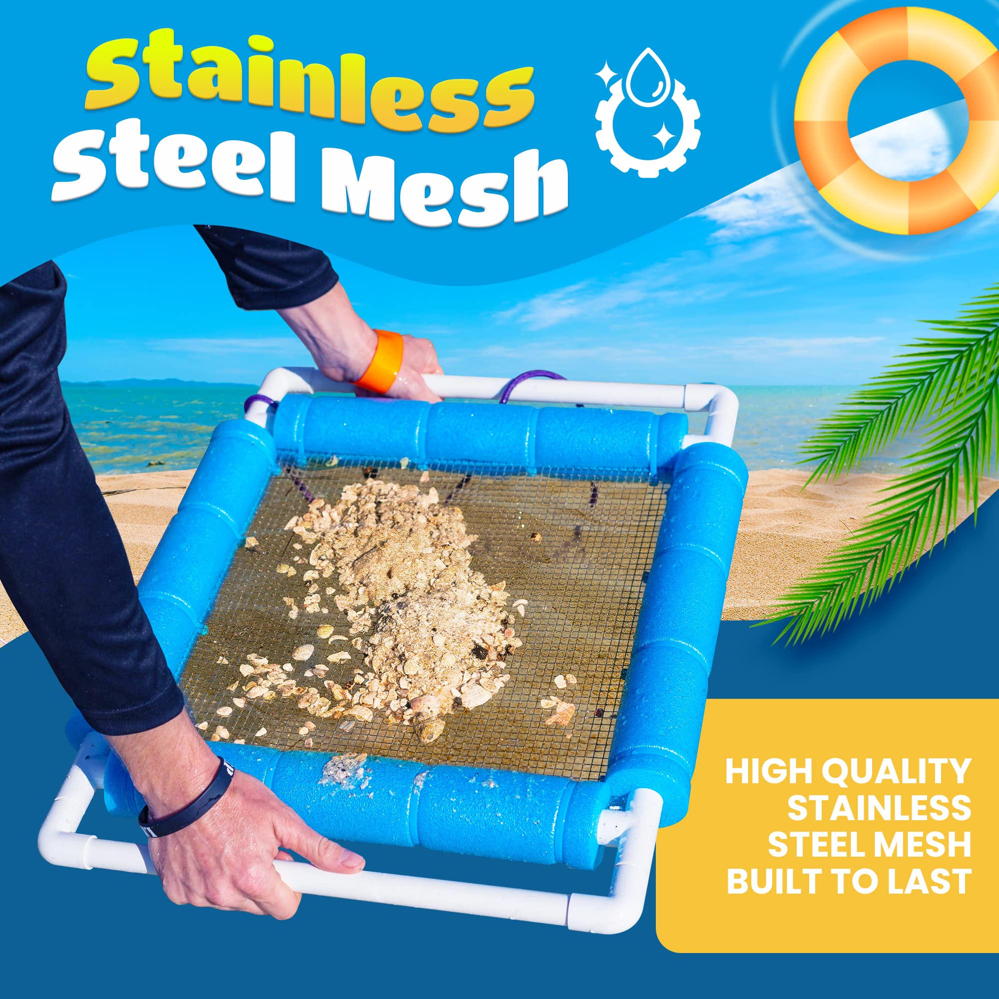 Shark Teeth VIKILON 3 Pcs Shark Tooth Sifter, Sand Sifter For The Beach ...