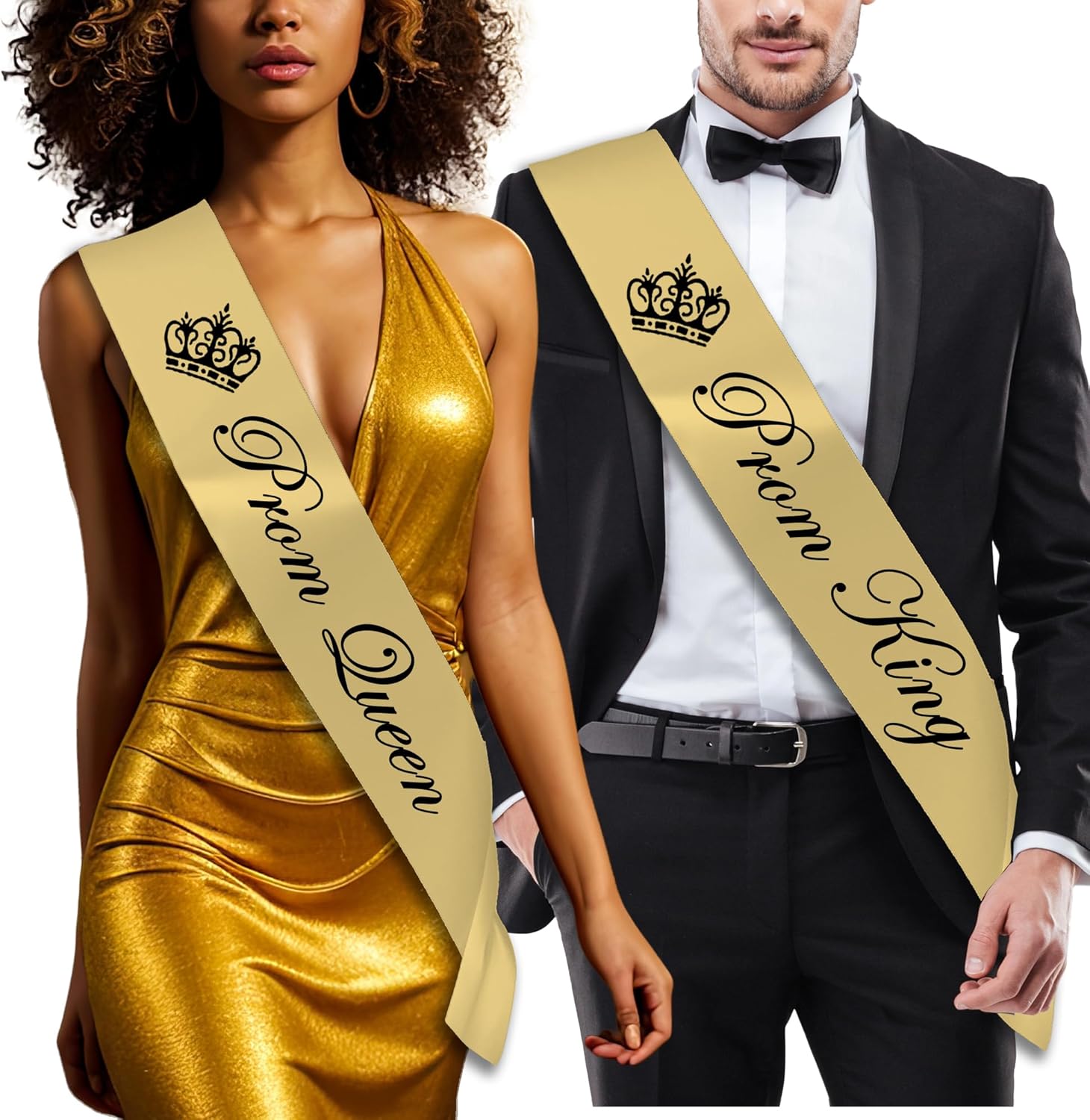 Prom King & Prom Queen Sashes, Set of 2 or Individual, 160cm x 10cm ...