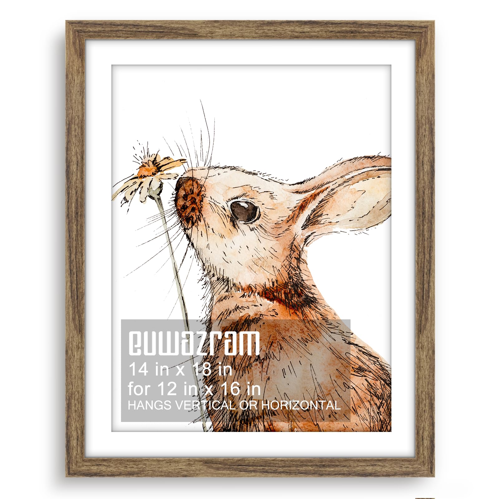 Amazon.com - euwazram Rustic Walnut 14x18 Frame - Single Frame, 14 x 18 ...