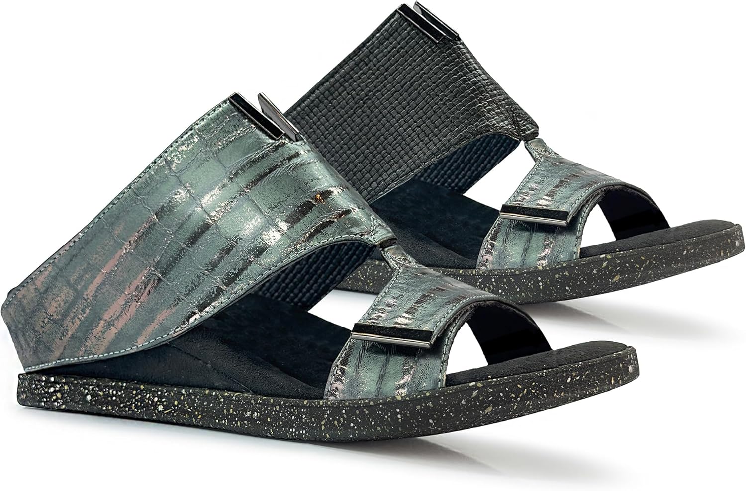 Amazon.com | Modzori Kleo Women's Low Wedge Reversible Slide Sandal ...