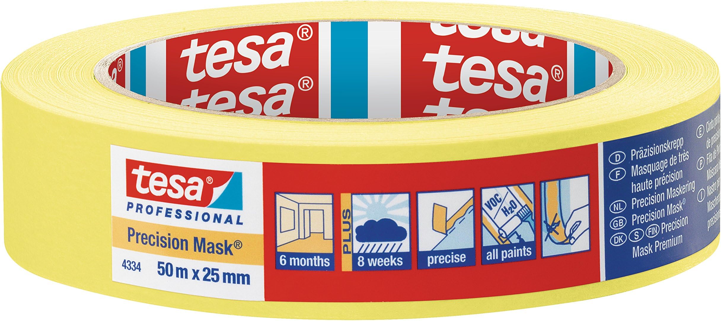 tesa 4319 Masking Tape for Curves, 19mm x 25m : Amazon.co.uk: DIY & Tools