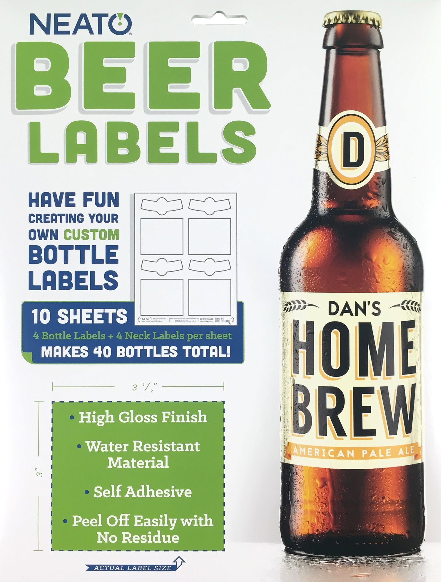 Amazon.com: Glossy Beer Bottle Labels (3" x 3.5") - Make Your Own ...