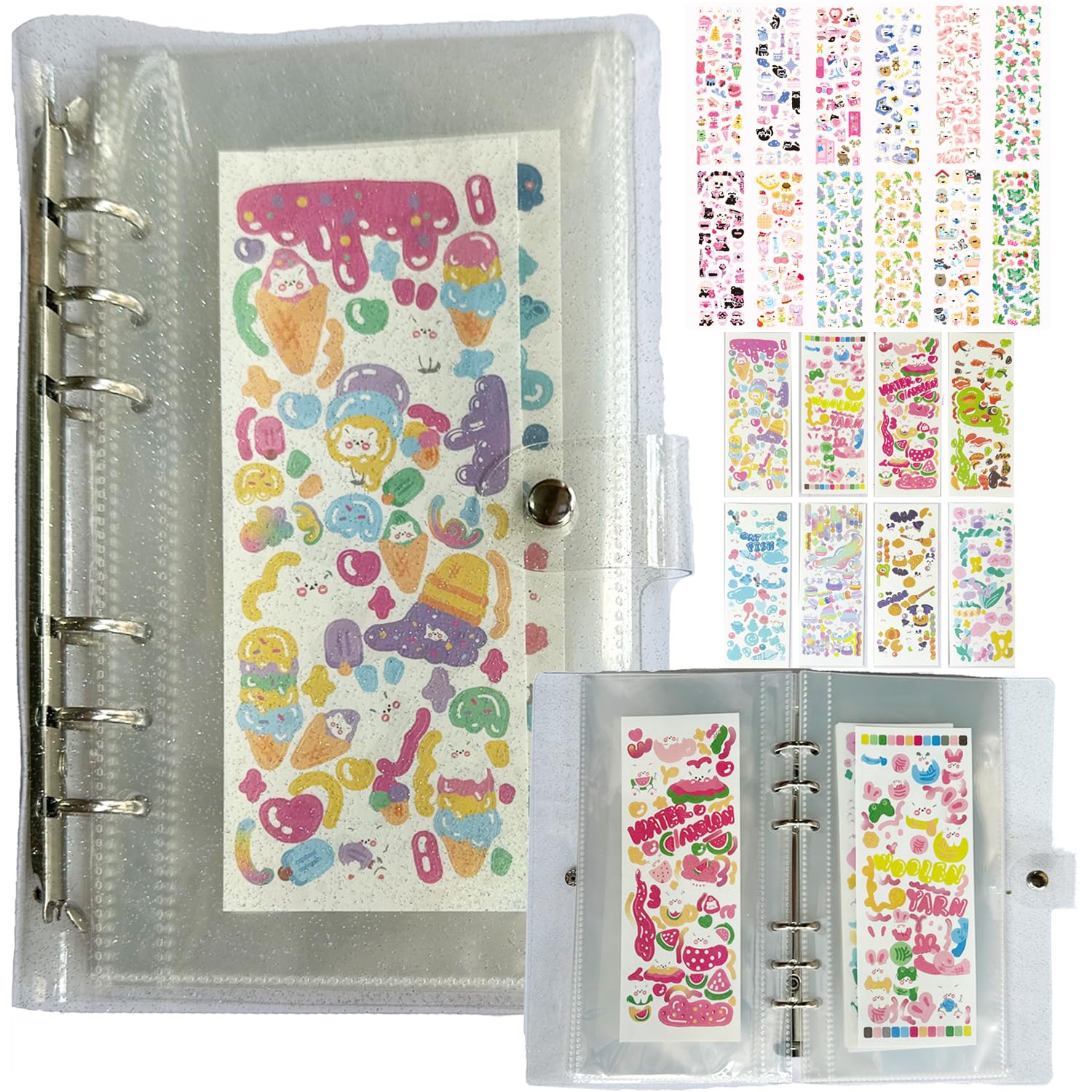 Amazon.com: Clear Sticker Storage Album Sticker Organizer Storage ...