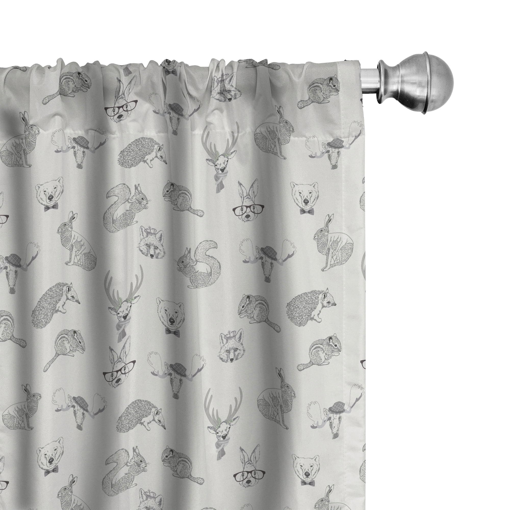 Amazon.com: Lunarable Grey Curtains, Illustration of Weird Forest ...