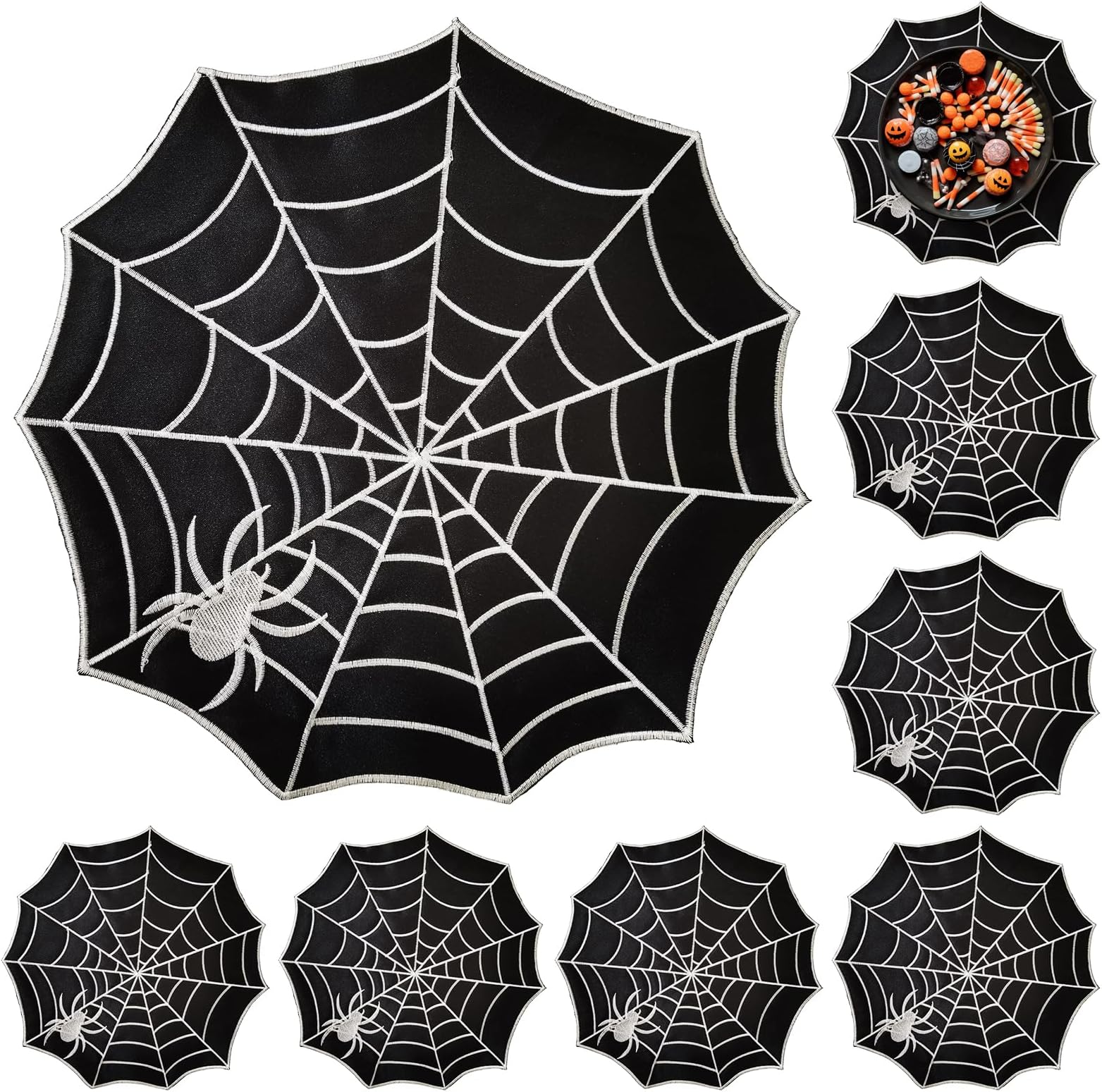 Amazon.com: Gift Boutique 50 Pcs Halloween Spider Web Shaped Place Mats ...