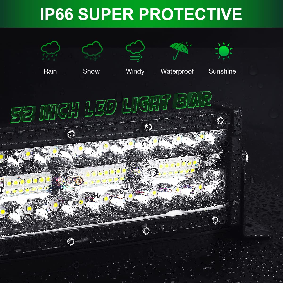 Snapklik.com : GREUNION 52 Inch Led, 1122W Triple Row Light Bar For ...