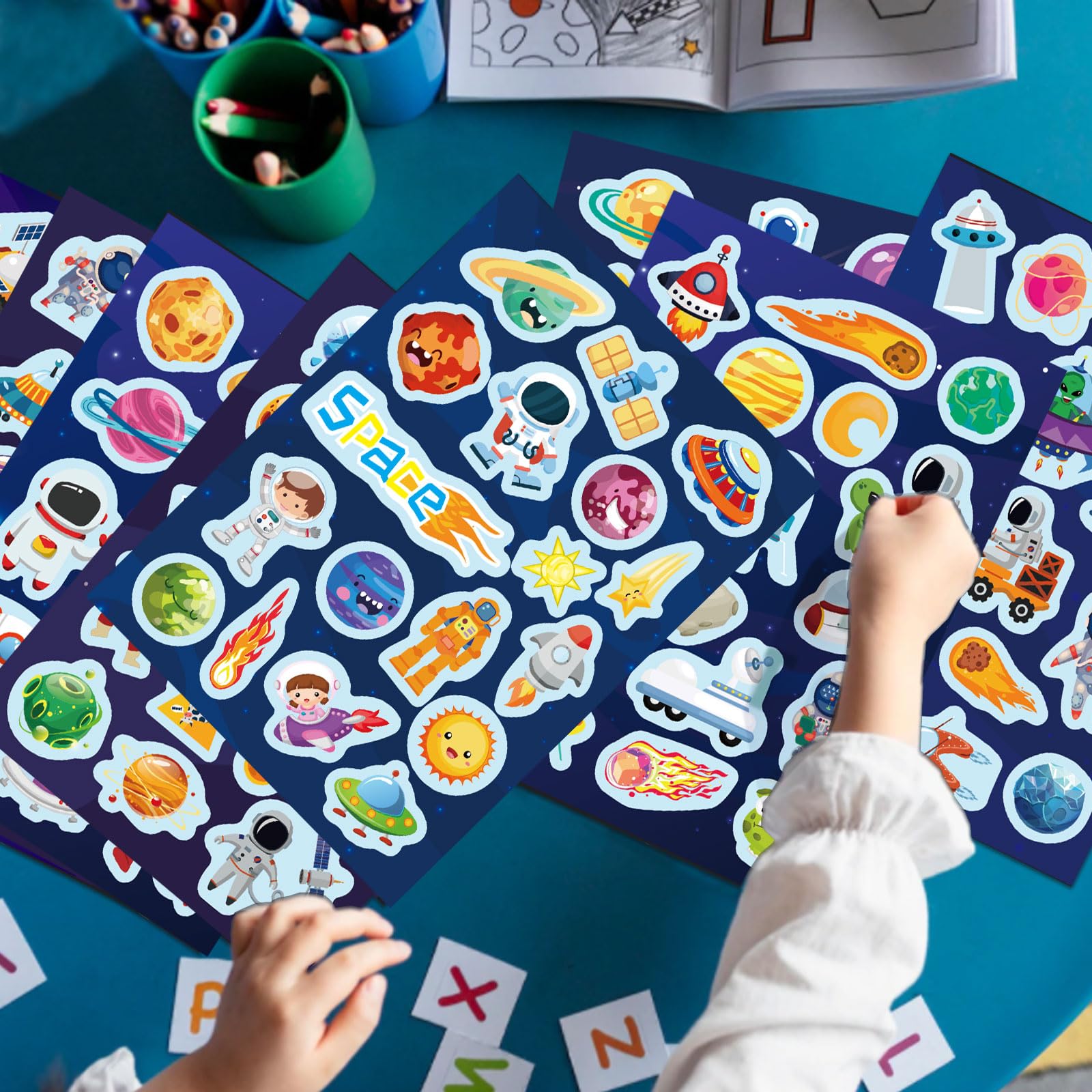 Snapklik.com : 24 Sheets Space Themed Sticker Set - 8 Planets ...