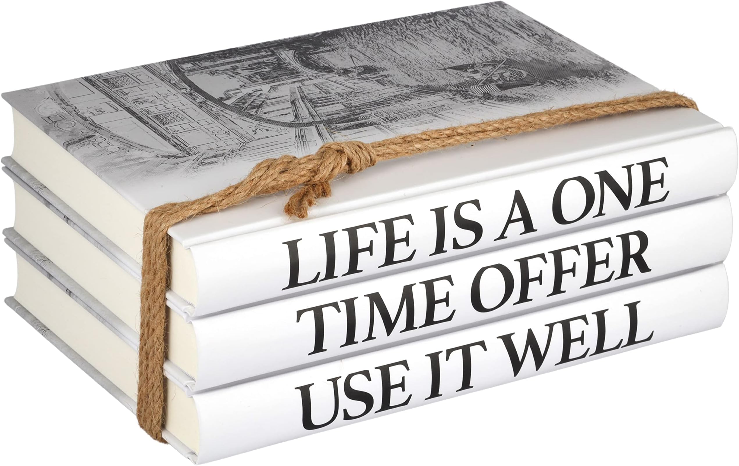 Amazon.com: White Decorative Books for Home Decor – Set of 3 Hardcover ...