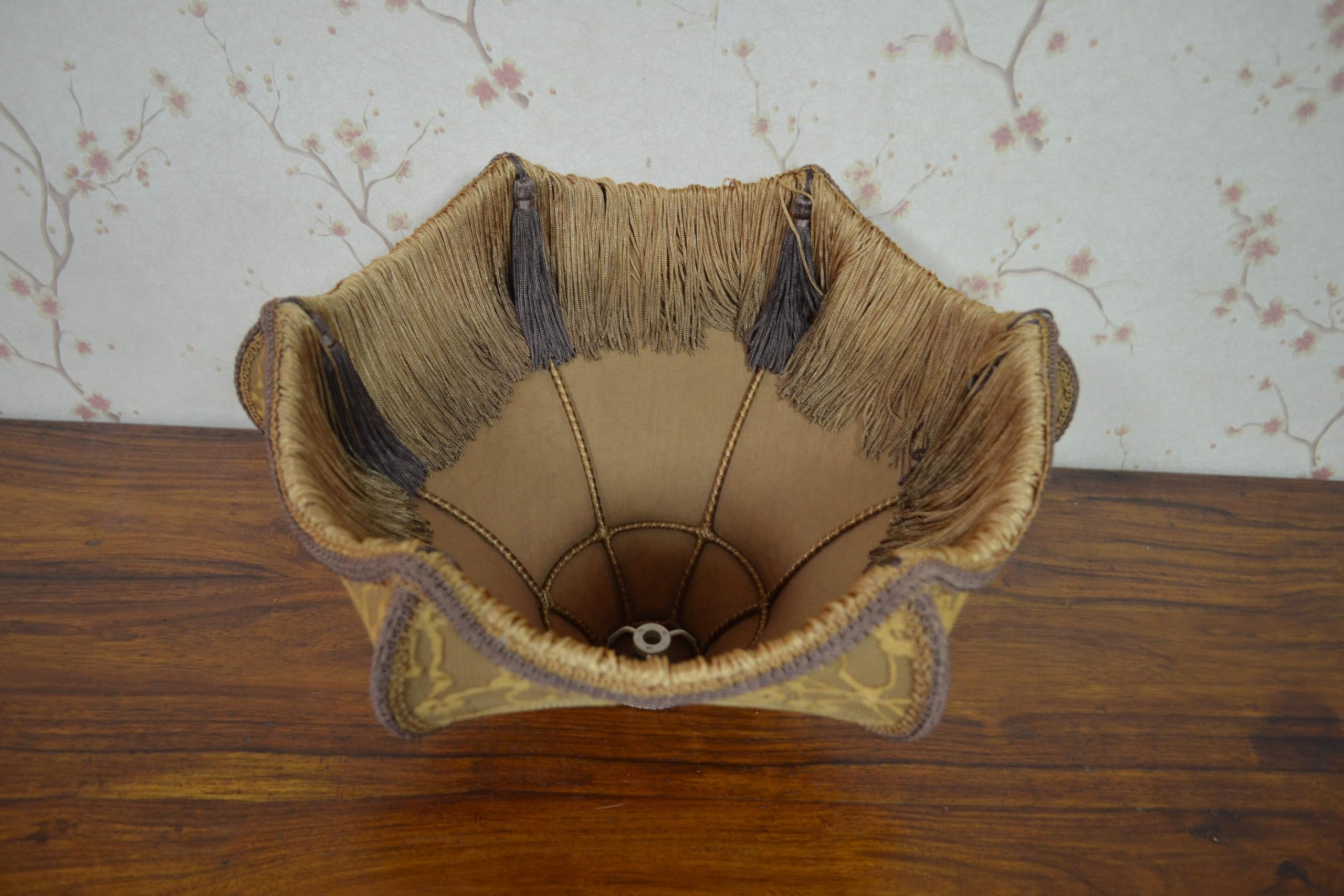 Human Skin Lampshades Antique Gold Lampshade Dome With Lace & Rayon