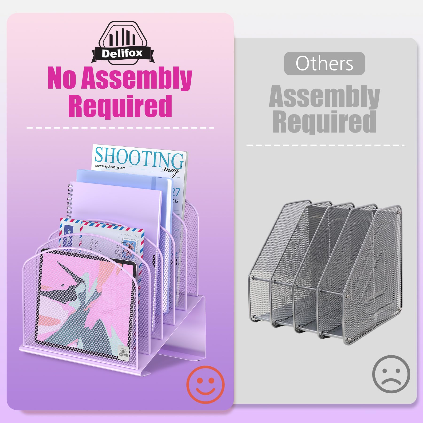 Snapklik.com : Inclined Desk File Organizer,Vertical File Folder Holder ...