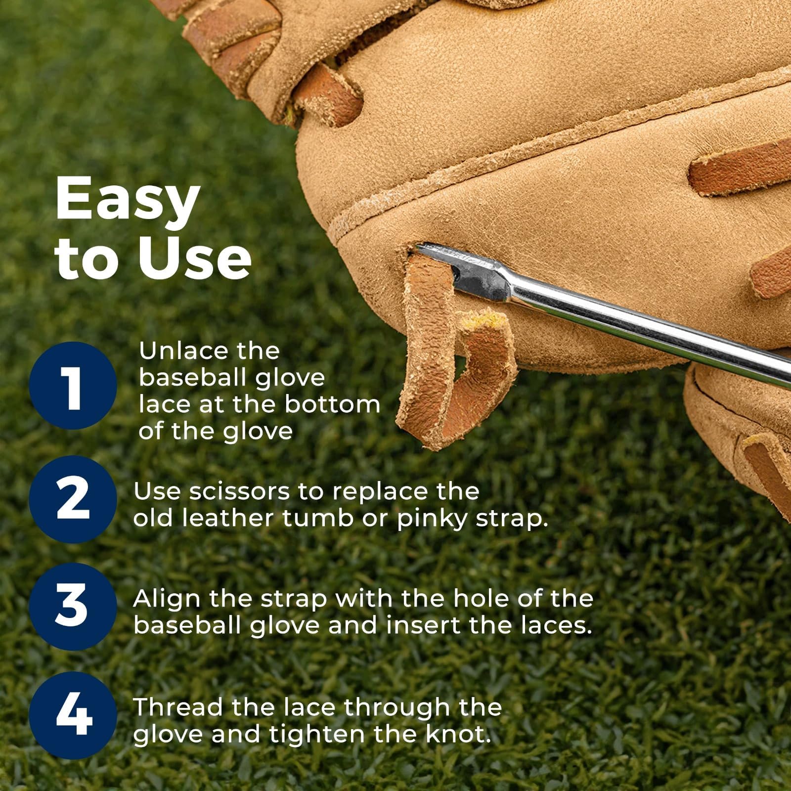 Snapklik.com : Baseball Glove Lace Kit 6 Leather Glove Laces, A Lacing ...