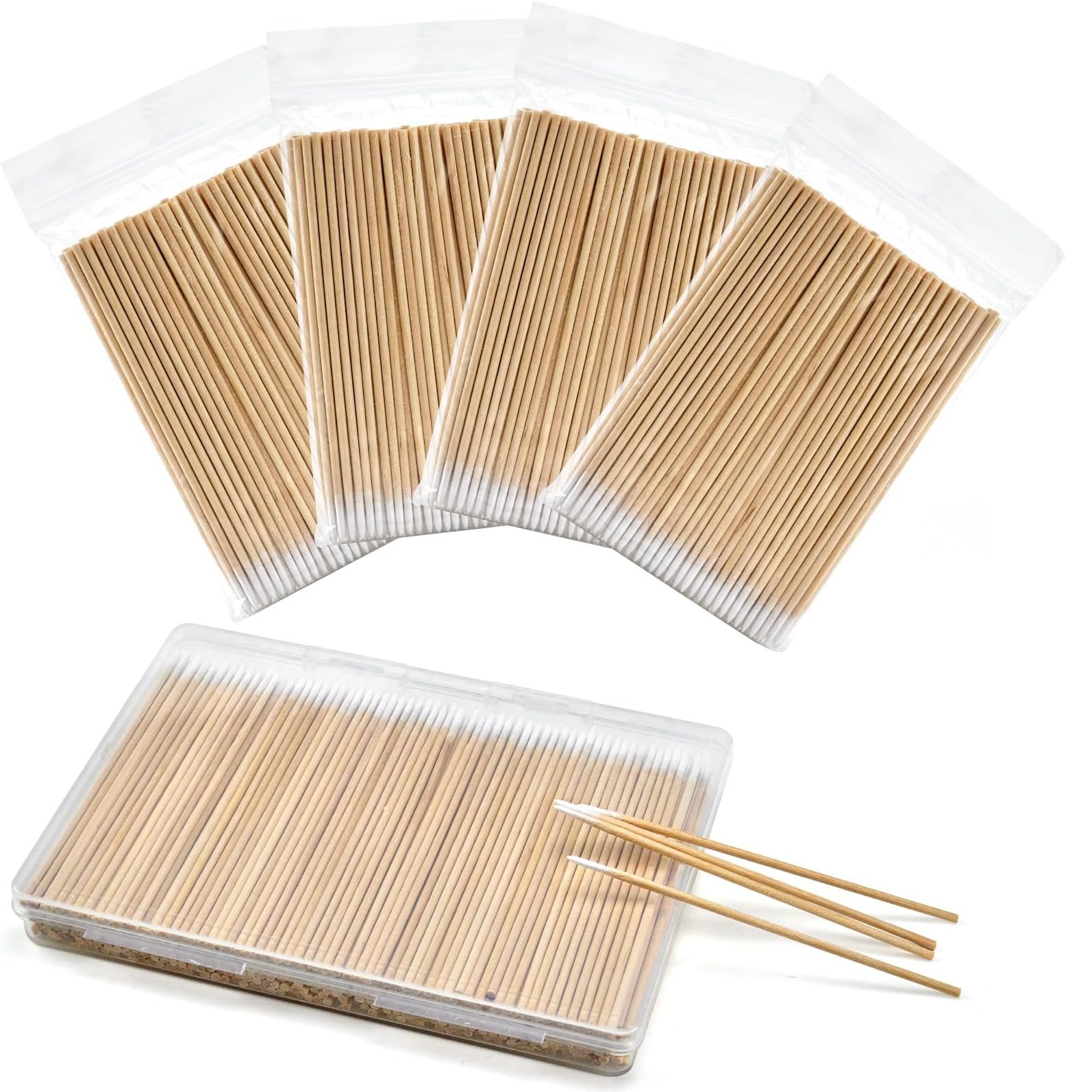 Amazon.com : 800PCS Pointed Cotton Swabs with Storage Case - Precision ...