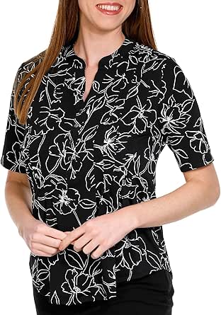 Juniper + Lime Petite Abstract Floral Short Sleeve Top at Amazon Women ...