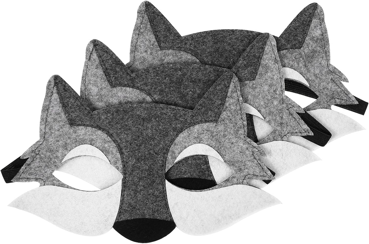 Zerodeko 3 máscaras de lobo, máscaras de fieltro de media cara de lobo ...