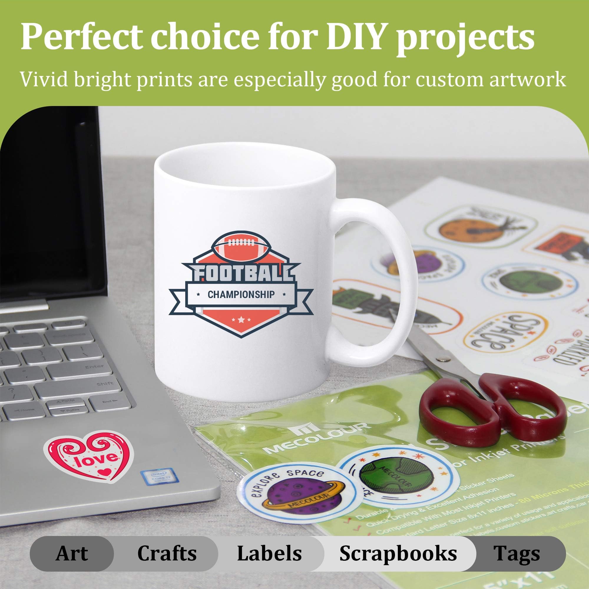 Snapklik.com : MECOLOUR Premium Printable Vinyl Translucent Sticker ...