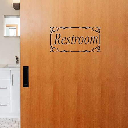 Amazon.com: Restroom Sign Wall Decal Vinyl Stickers, Removable Cute Art ...