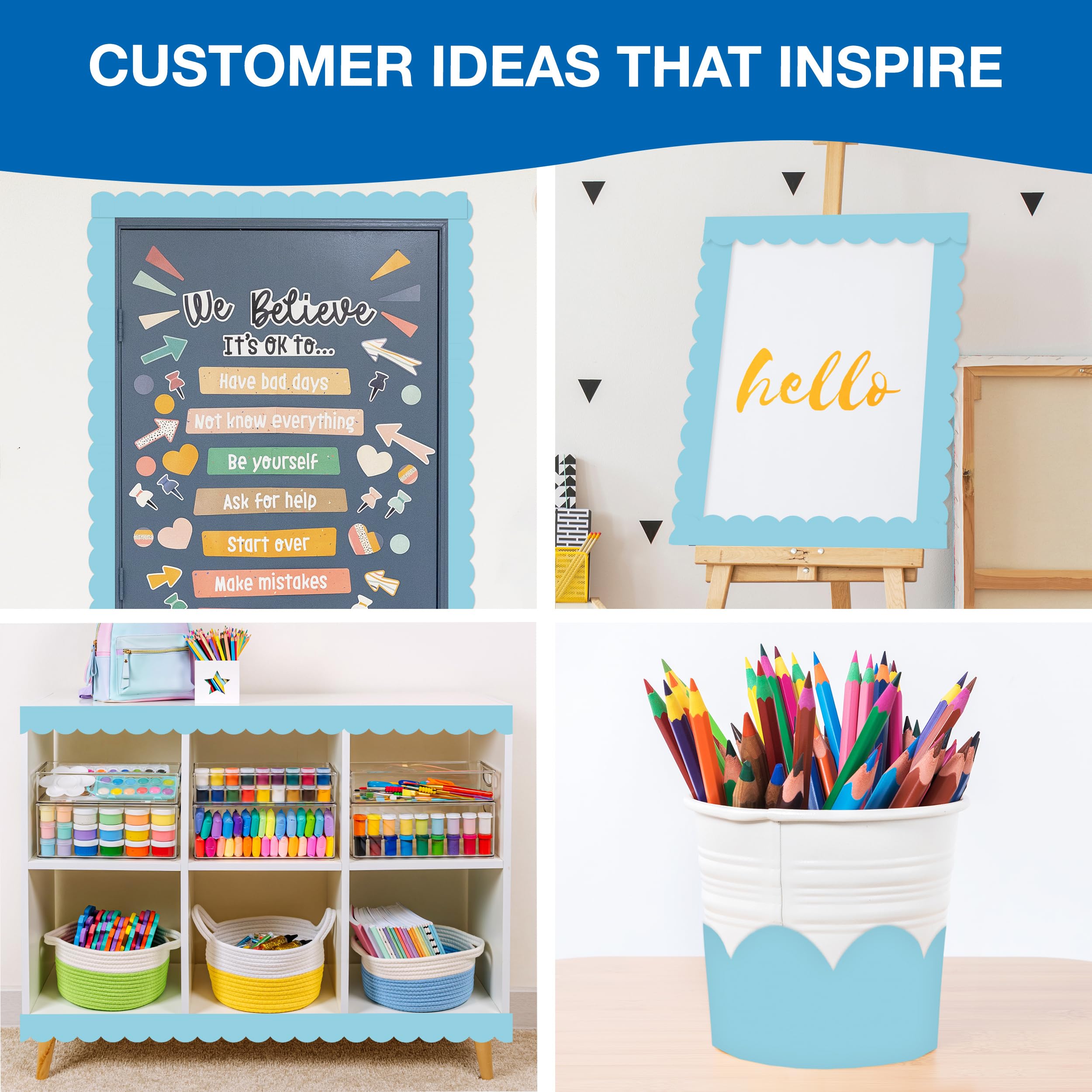 Snapklik.com : Carson Dellosa 65Ft Of Sky Blue Bulletin Board Borders ...