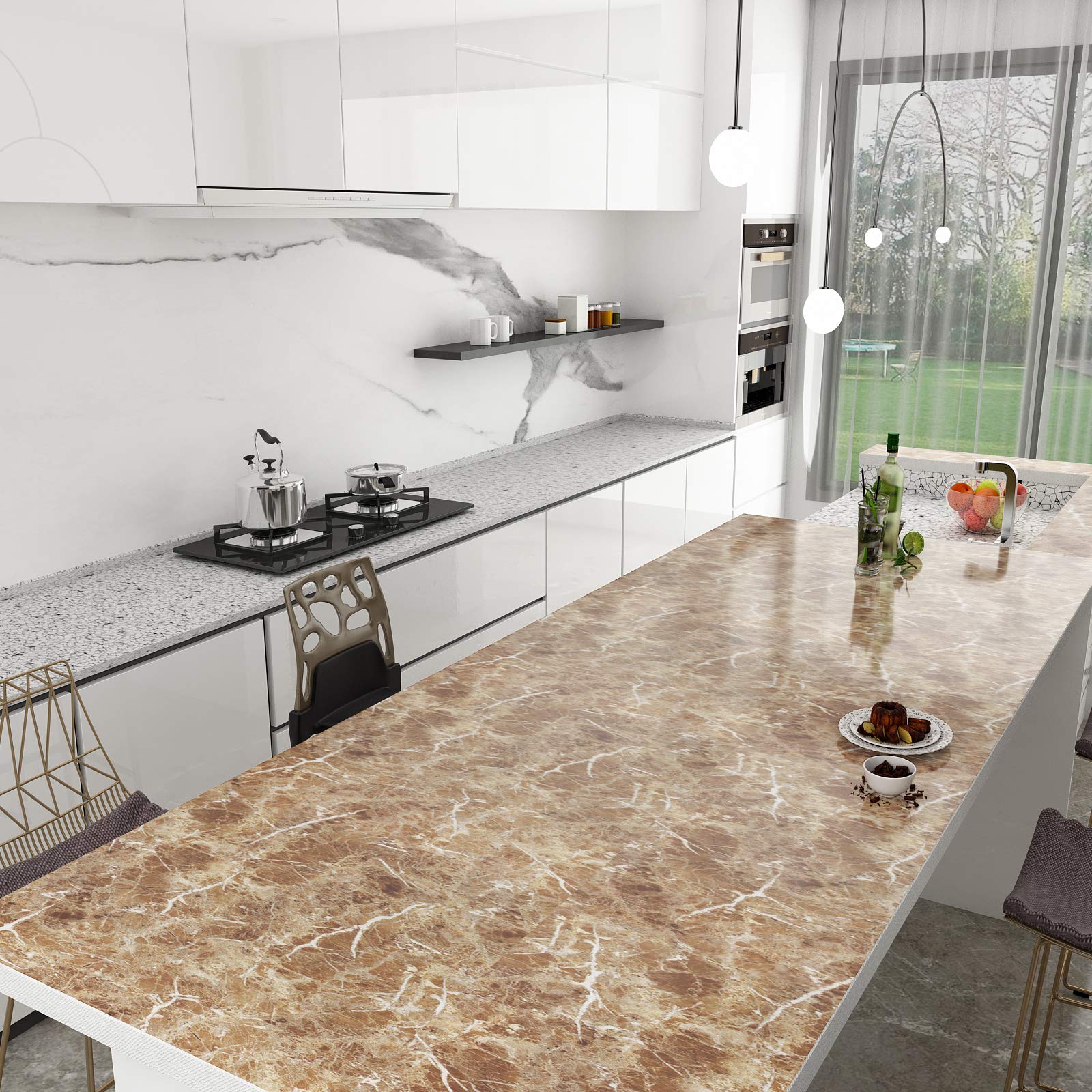 CHICHOME Marble Contact Paper Peel and Stick Countertops for Kitchen ...