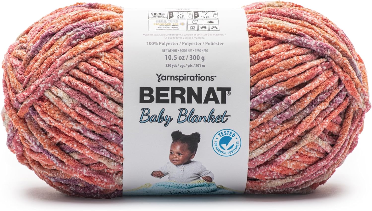 Amazon.com: Bernat Baby Blanket Adobe Yarn - 1 Pack of 300g/10.5oz ...