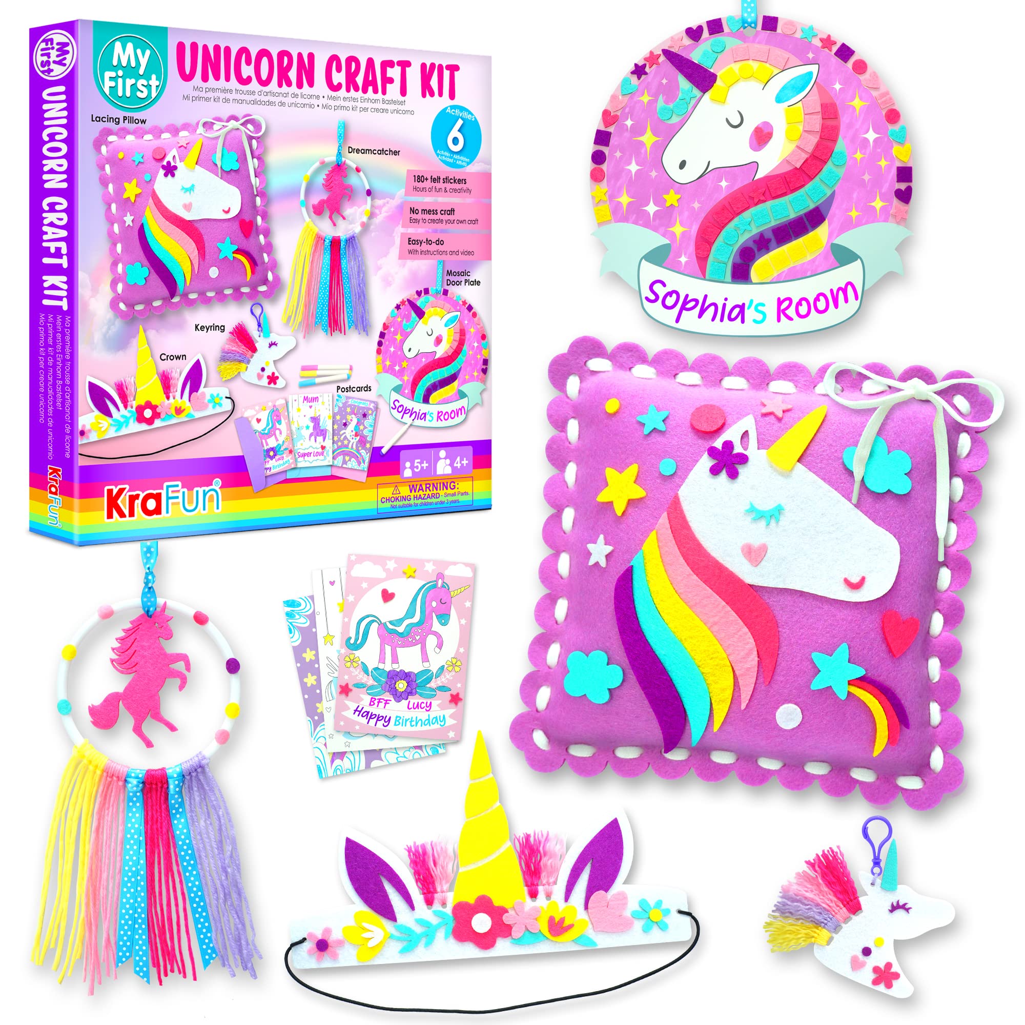Buy KraFun Creative Unicorn Arts & Crafts Kit for Girls Beginner ...