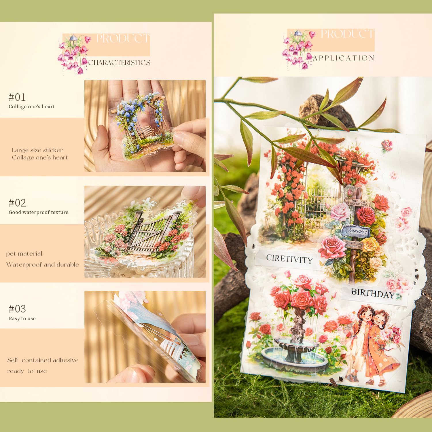 Adesivi Collage Trasparenti