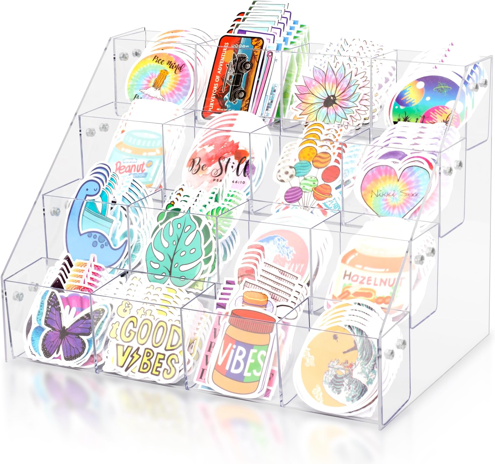 Amazon.com: PACMAXI Sticker Display Stand for Vendors - 4 Tier 16 ...