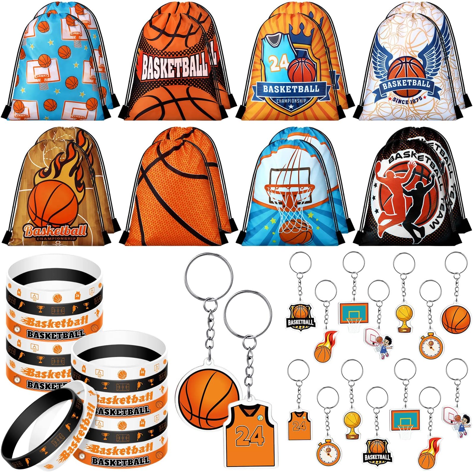 Amazon.com: CupaPlay 24 PCS Basketball Keychains/Keyrings Motivational ...