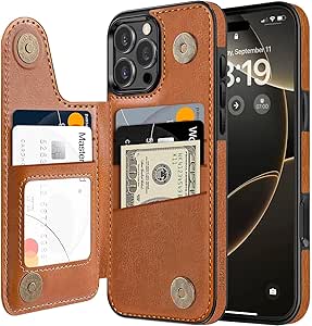 Amazon.com: LOHASIC Wallet Case for iPhone 16 Pro Max, 5 Card Holder, Safe RFID Blocking ...