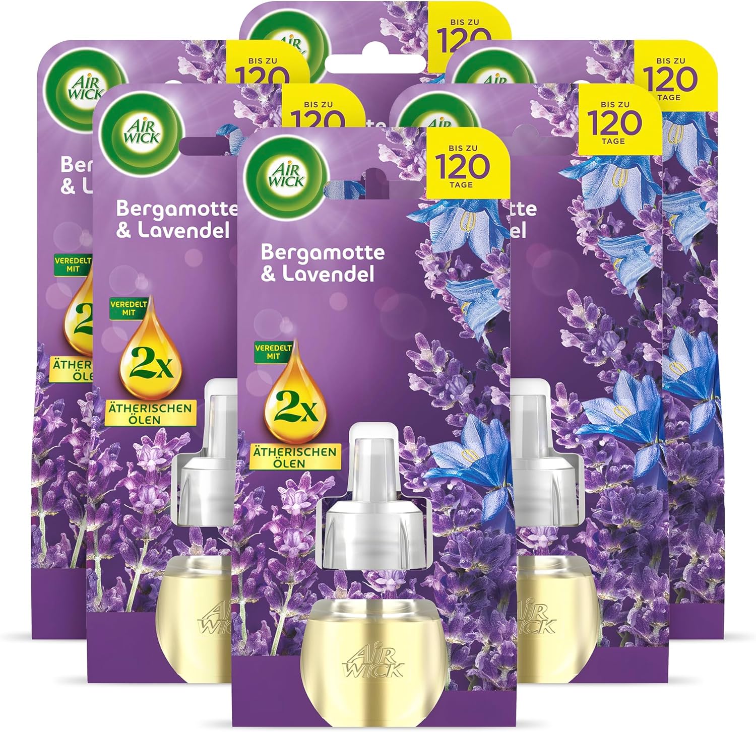 Air Wick Duftstecker Nachfüller – Duft: Bergamotte und Lavendel – Floraler Raumduft für die ...