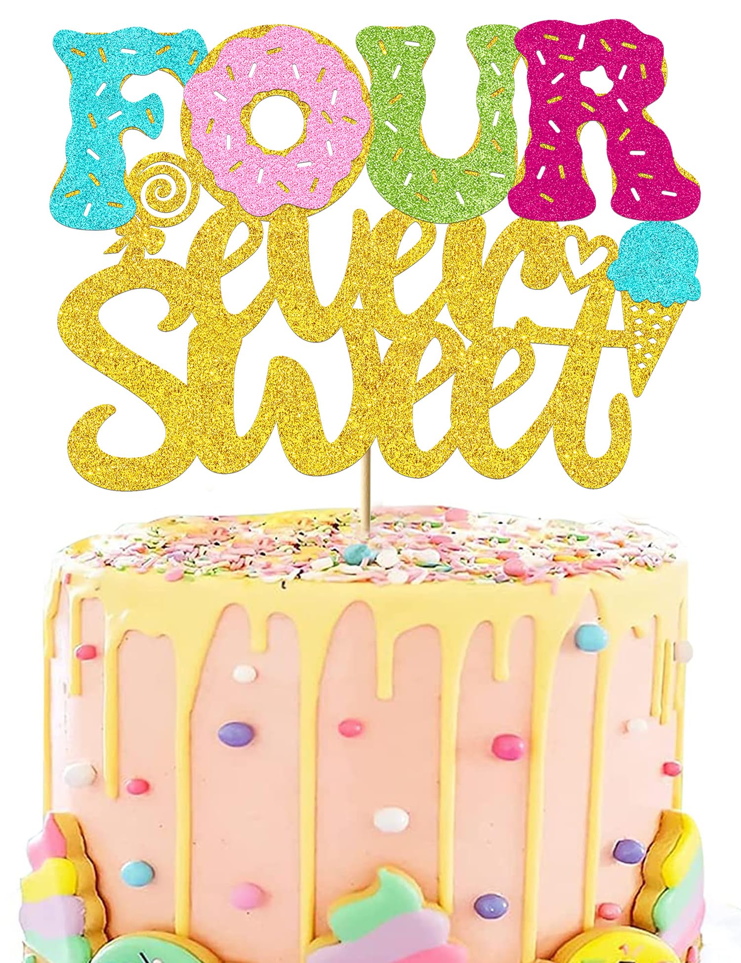 Amazon.com: Donut Four Ever Sweet Cake Topper Donut 4 Ever Sweet ...