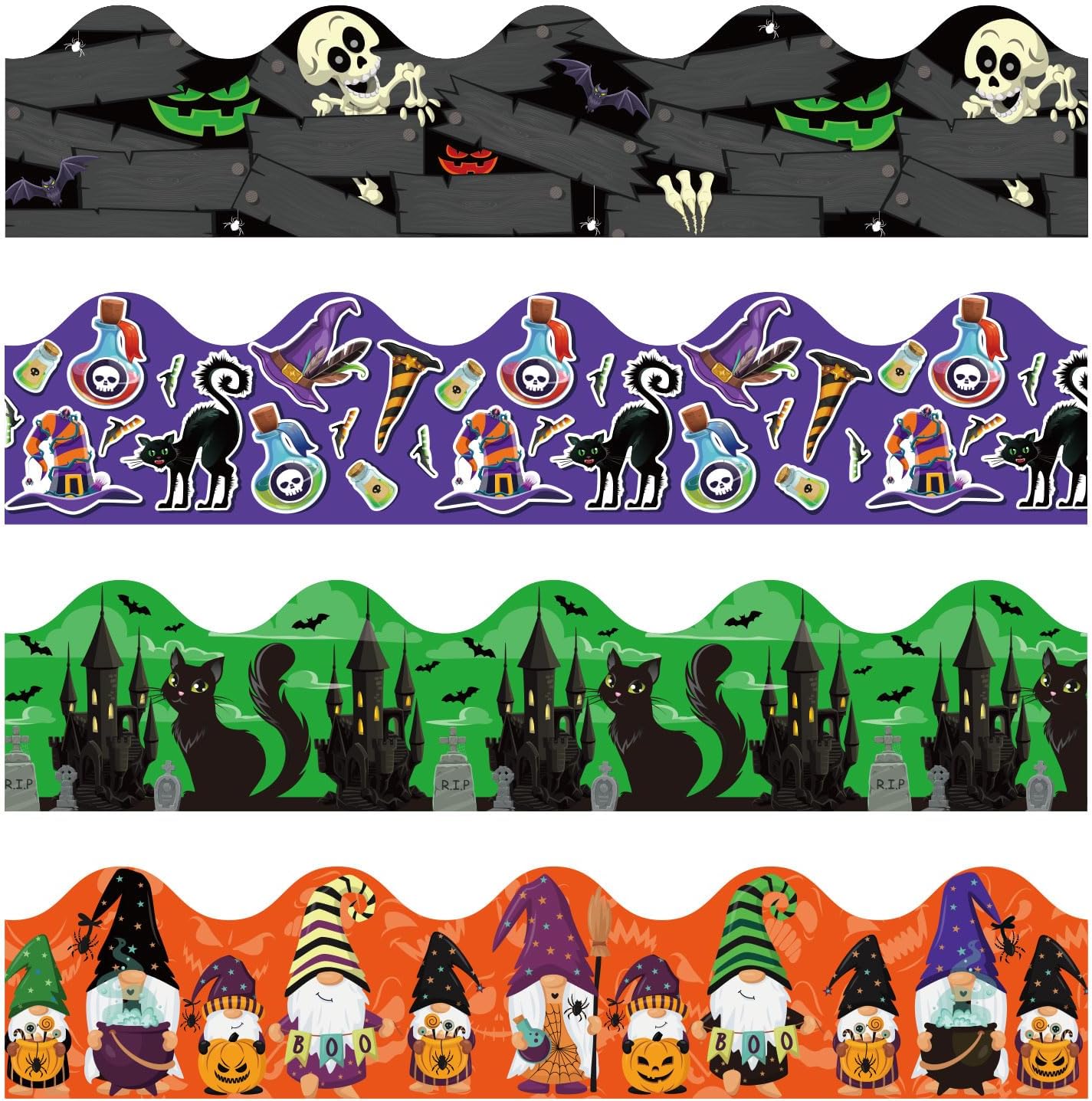 Amazon.com: 60pcs Halloween Bulletin Board Borders, 69ft Halloween ...