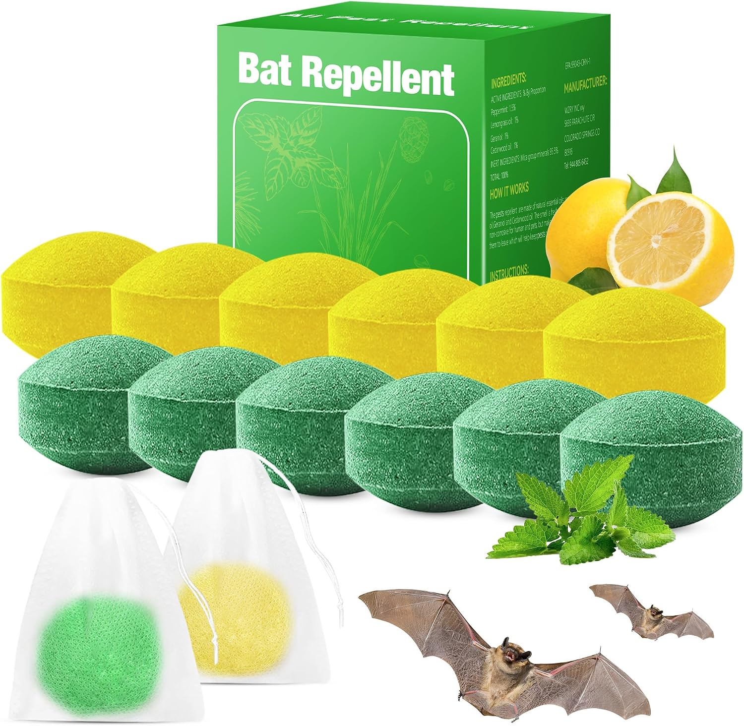 Amazon.com: 12 Pack Bat and Bird Repellent - Natural Peppermint Oil ...