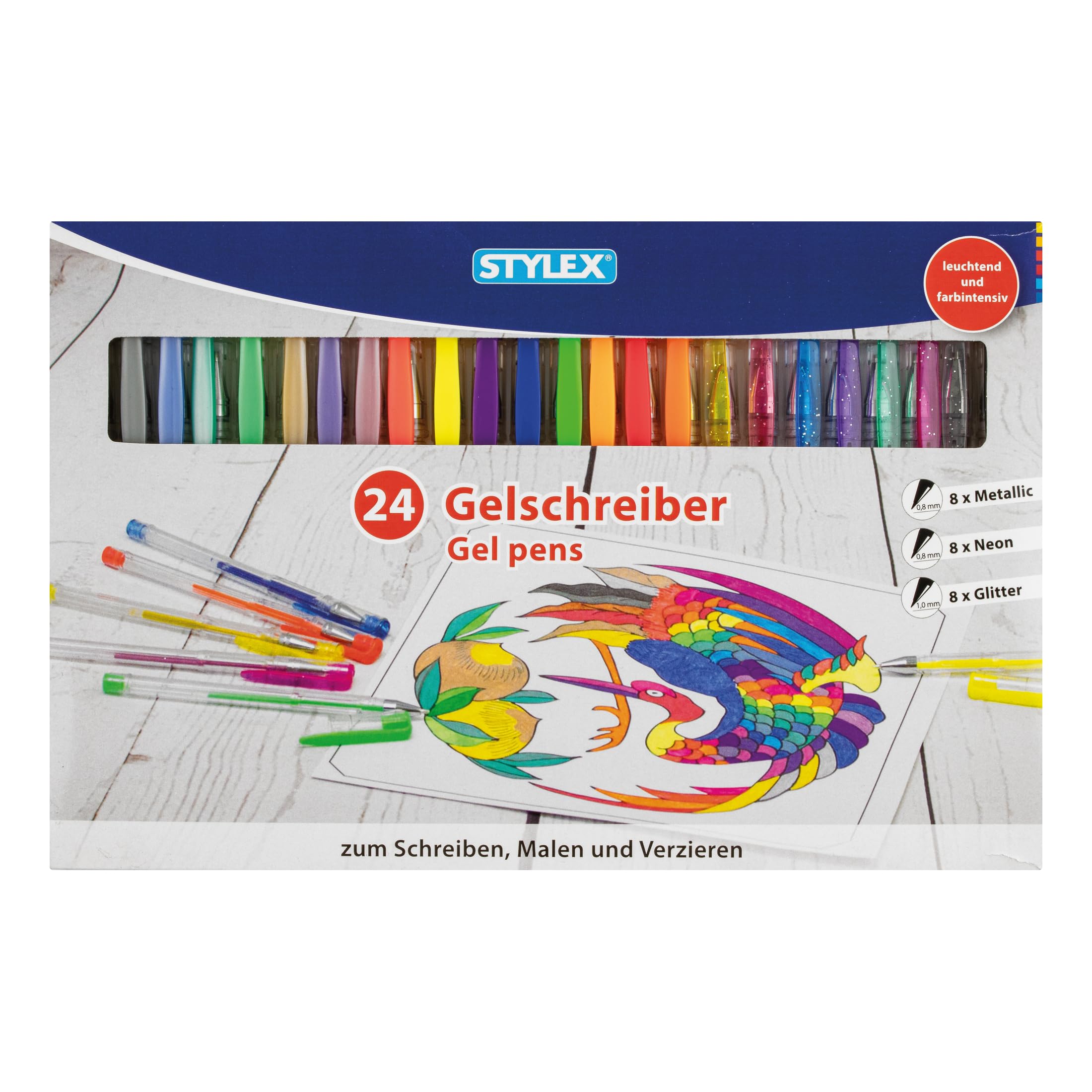 Stylo Gel Acrylique Stylex 43834 Gel De 24 Stylos Dans Emballage Cadeau ...