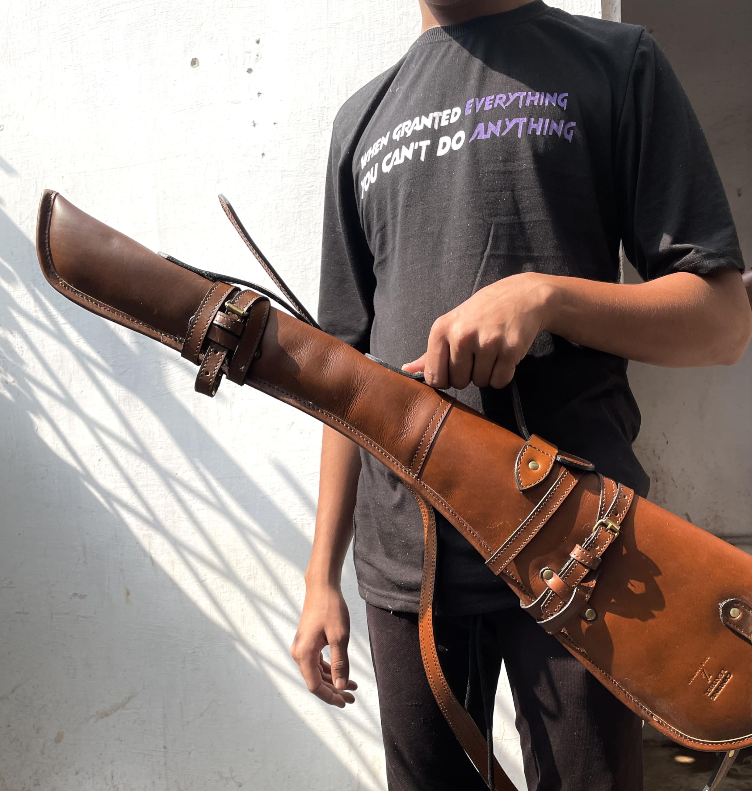 Western hardwax Leather Shooting gun cover shotgun case leather rifle ...