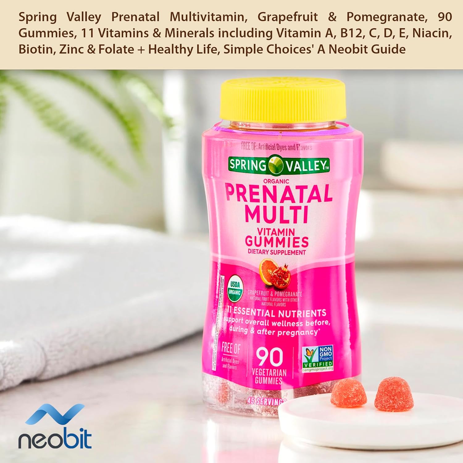 Spring Valley – Multivitamínico prenatal, pomelo y granada, 90 gomitas ...