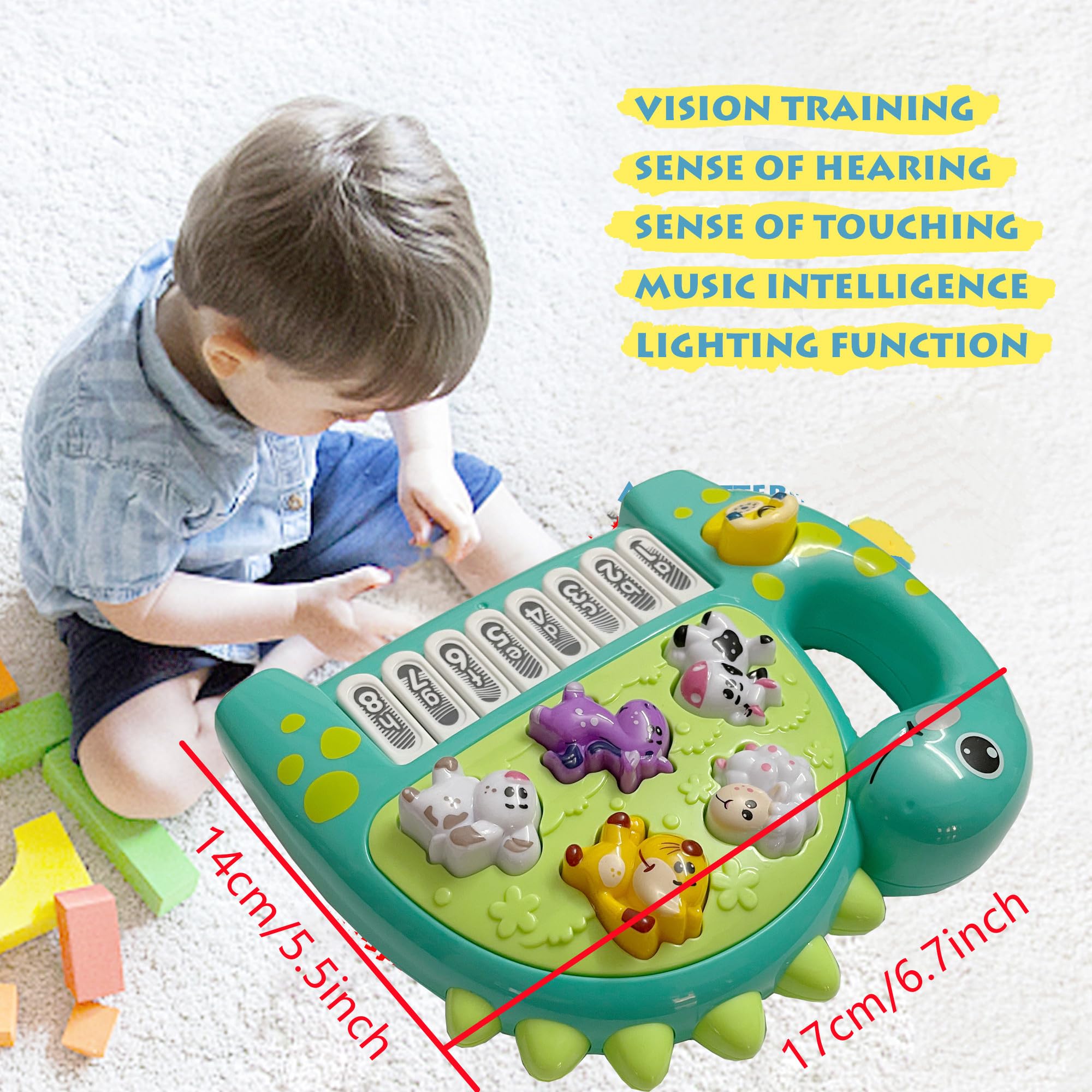 Snapklik.com : Baby Piano Drum Toy, 6-12 Months, Dinosaur Piano ...