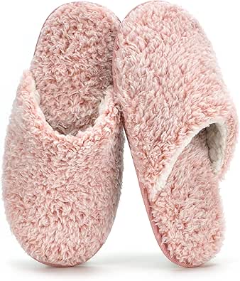 Amazon.com | Oh-So Comfy Women's Cozy House Slippers Memory Foam Fuzzy ...