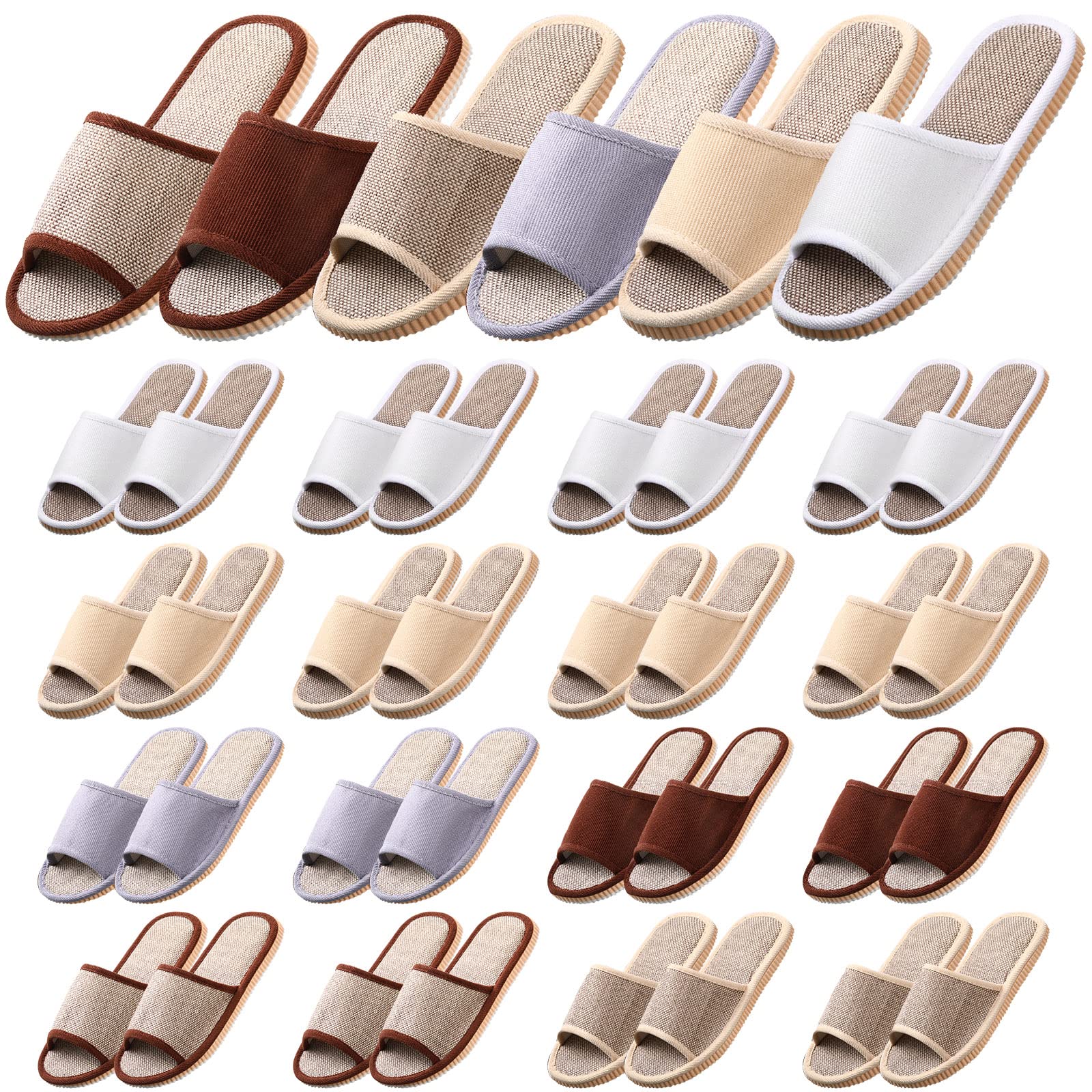 Amazon.com: 16 Pairs Open Toe Breathable Slippers Bulk Disposable ...