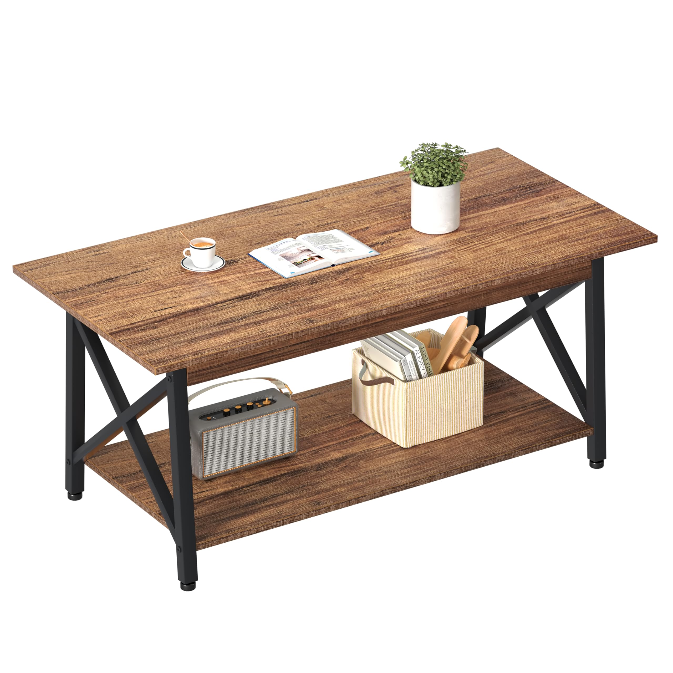 Amazon.com: GreenForest Coffee Table with Storage, 39inch Modern Coffee ...