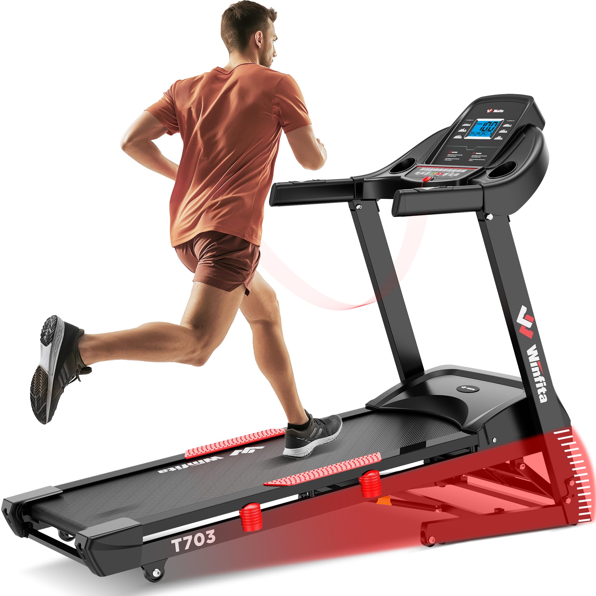 4HP Treadmills for Home, Folding Treadmill with 15% Auto Incline, 300 ...