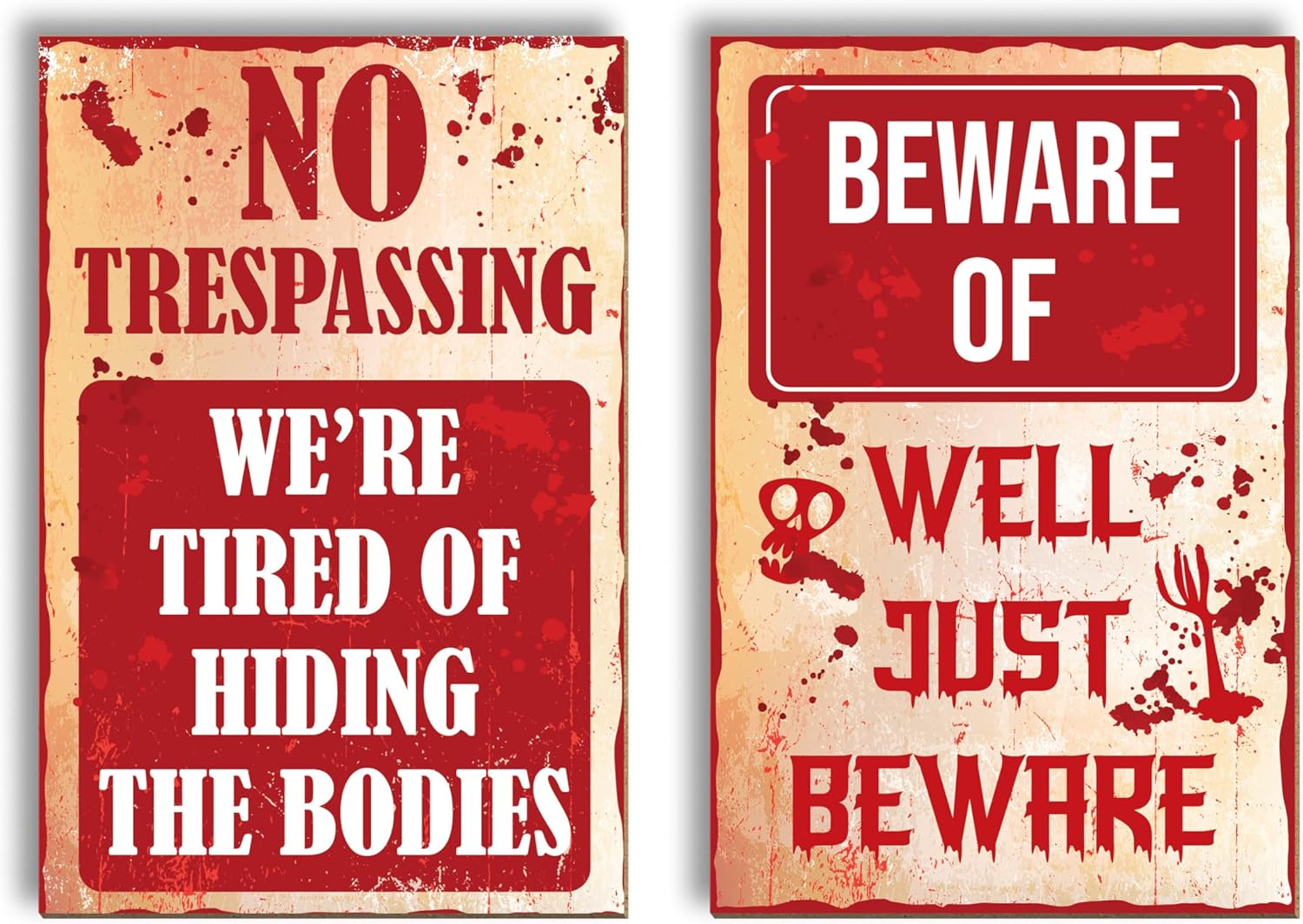 No Trespassing Vintage Halloween Sign Funny Outdoor Halloween ...