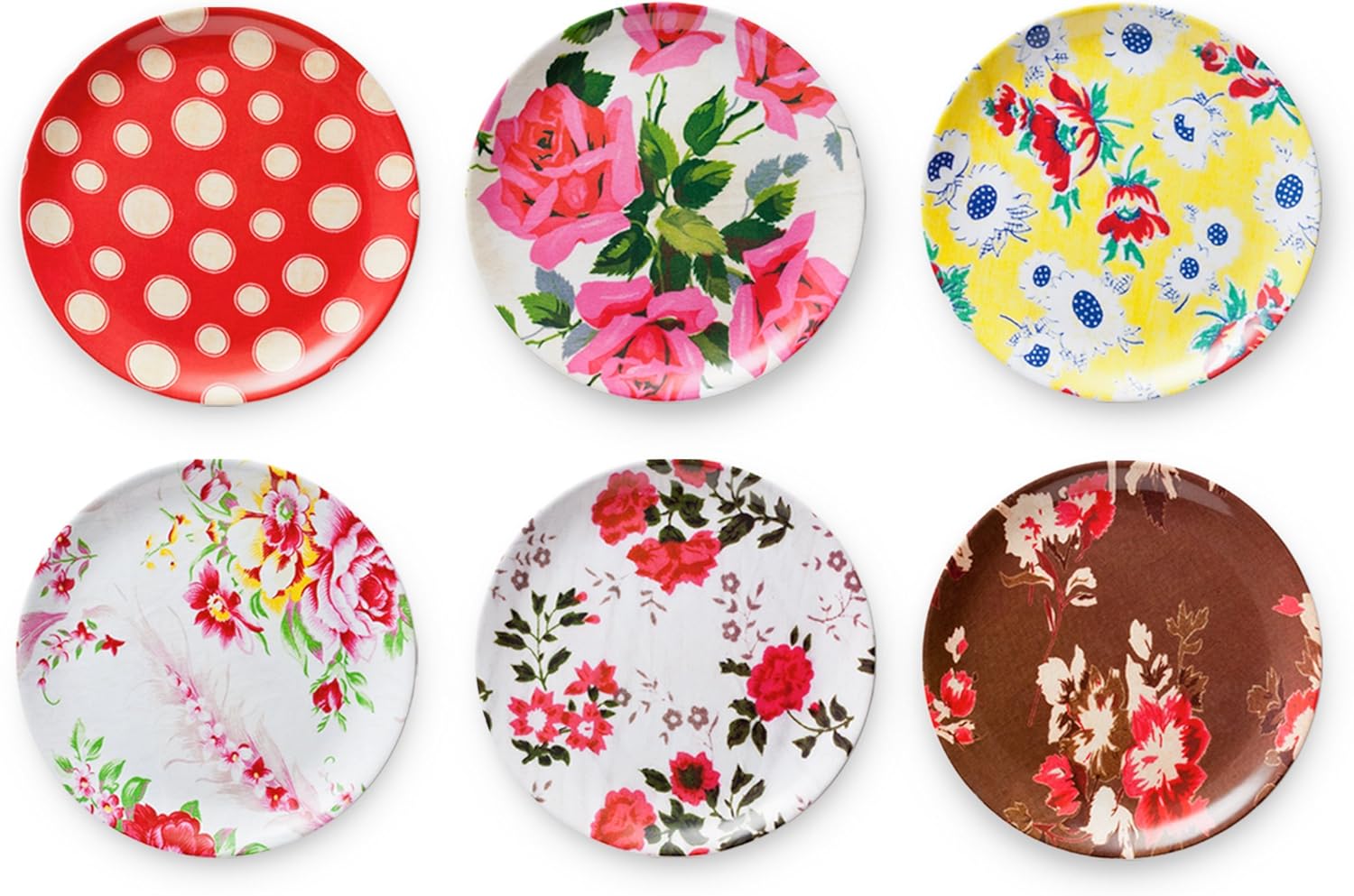 Amazon.com | Rosanna Fleamarket Chic Plates S/6, 10-Inch: Salad Plates ...