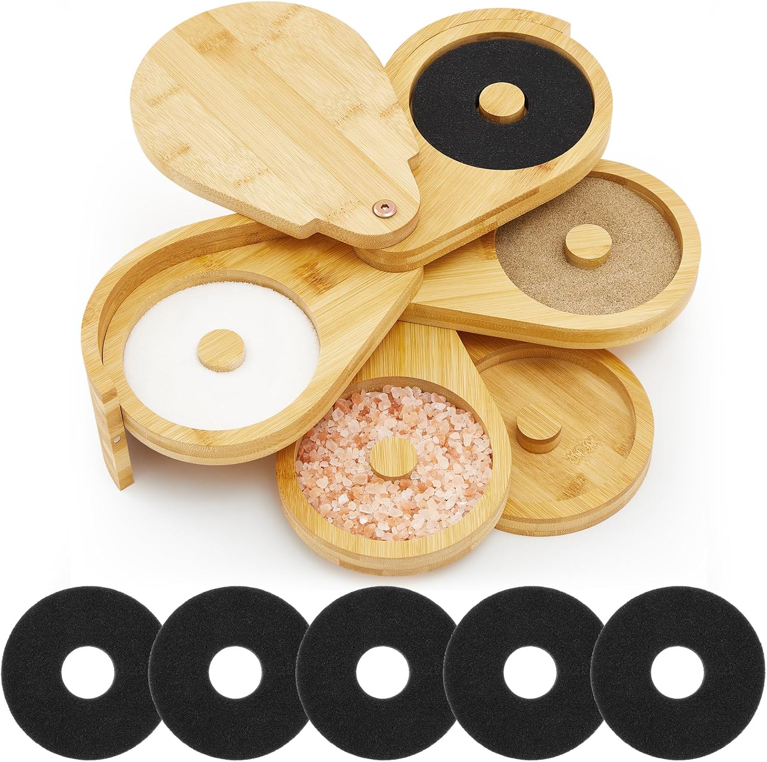 Amazon.com | Mifoci Bamboo 5 Tier Margarita Salt Rimmer Set Salt and ...