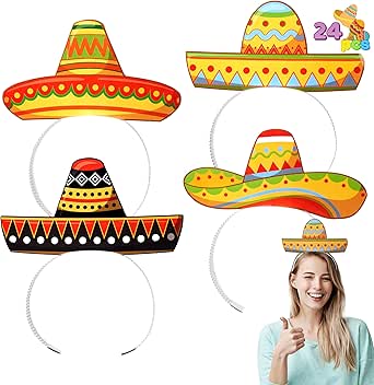 Amazon.com: JOYIN 24 Pcs Cinco de Mayo Sombrero Headbands for Mexican ...