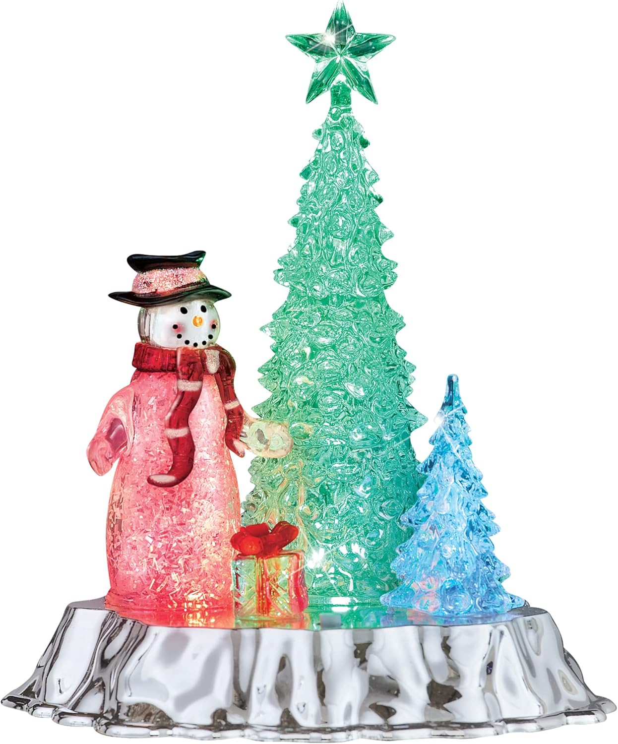 Amazon.com: Collections Etc Lighted Musical Snowman Tabletop Decoration ...