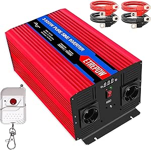 ETREPOW® Convertisseur Pur Sinus 3500W Onduleur 12v 220v Onduleur pour Voiture Camion Camping ...