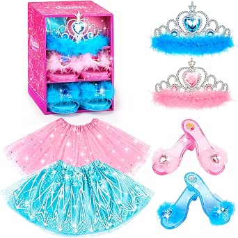 BIBUTY Kids Princess Dress Up Clothes for Little Girls, Pretend Play ...