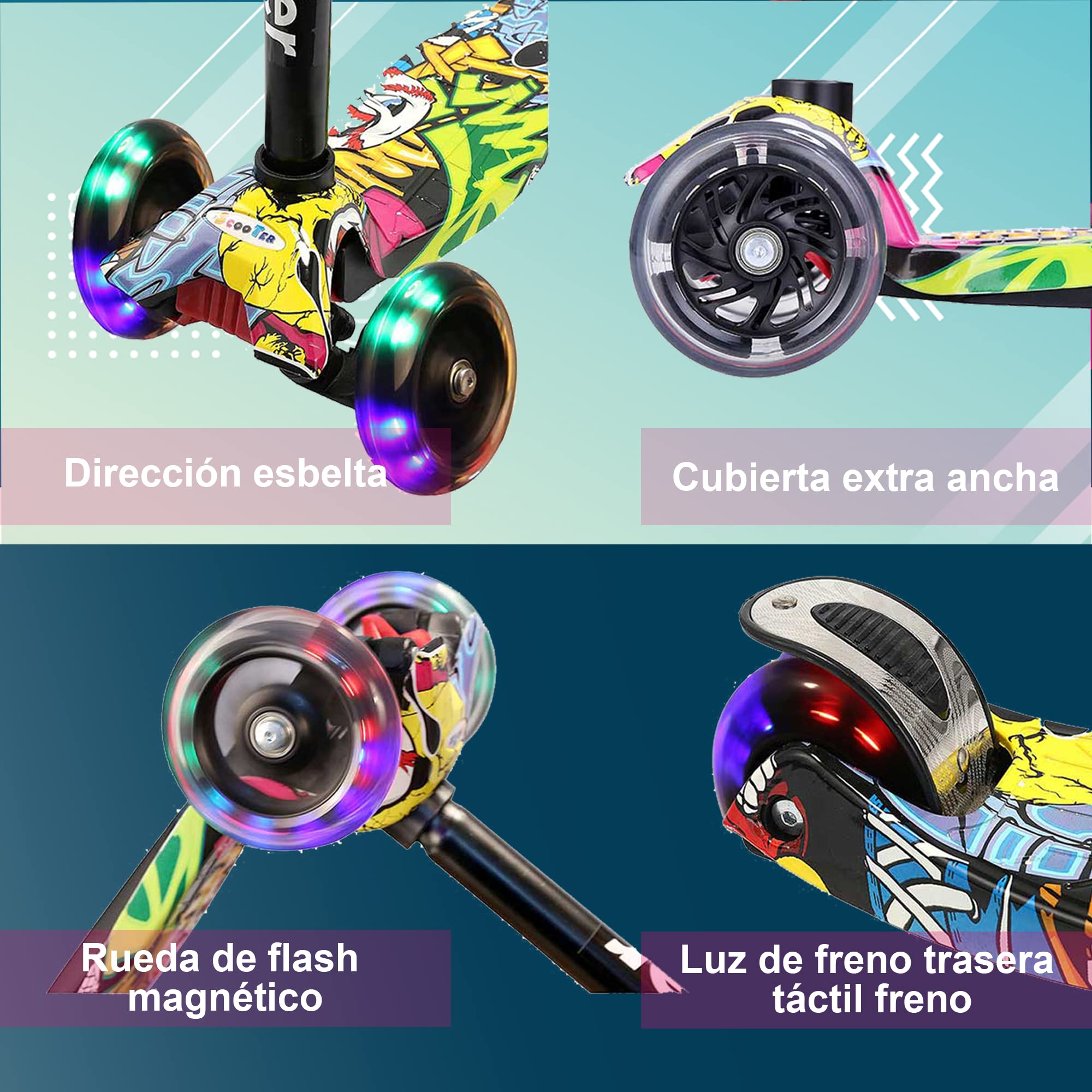 Snapklik.com : Scooter For Kids 3 Wheels Scooter Kids Scooter 4 ...